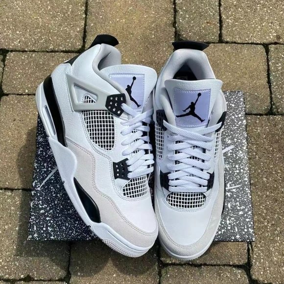 Nike | Shoes | Air Jordan 4 Black And White And Grey Sneakers | Poshmark